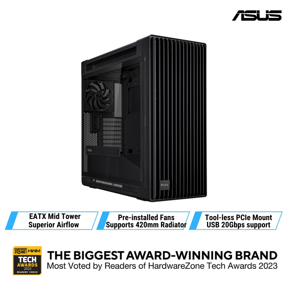 ASUS ProArt PA602 E-ATX Mid Tower PC Case - 420mm Radiator Support, Pre ...