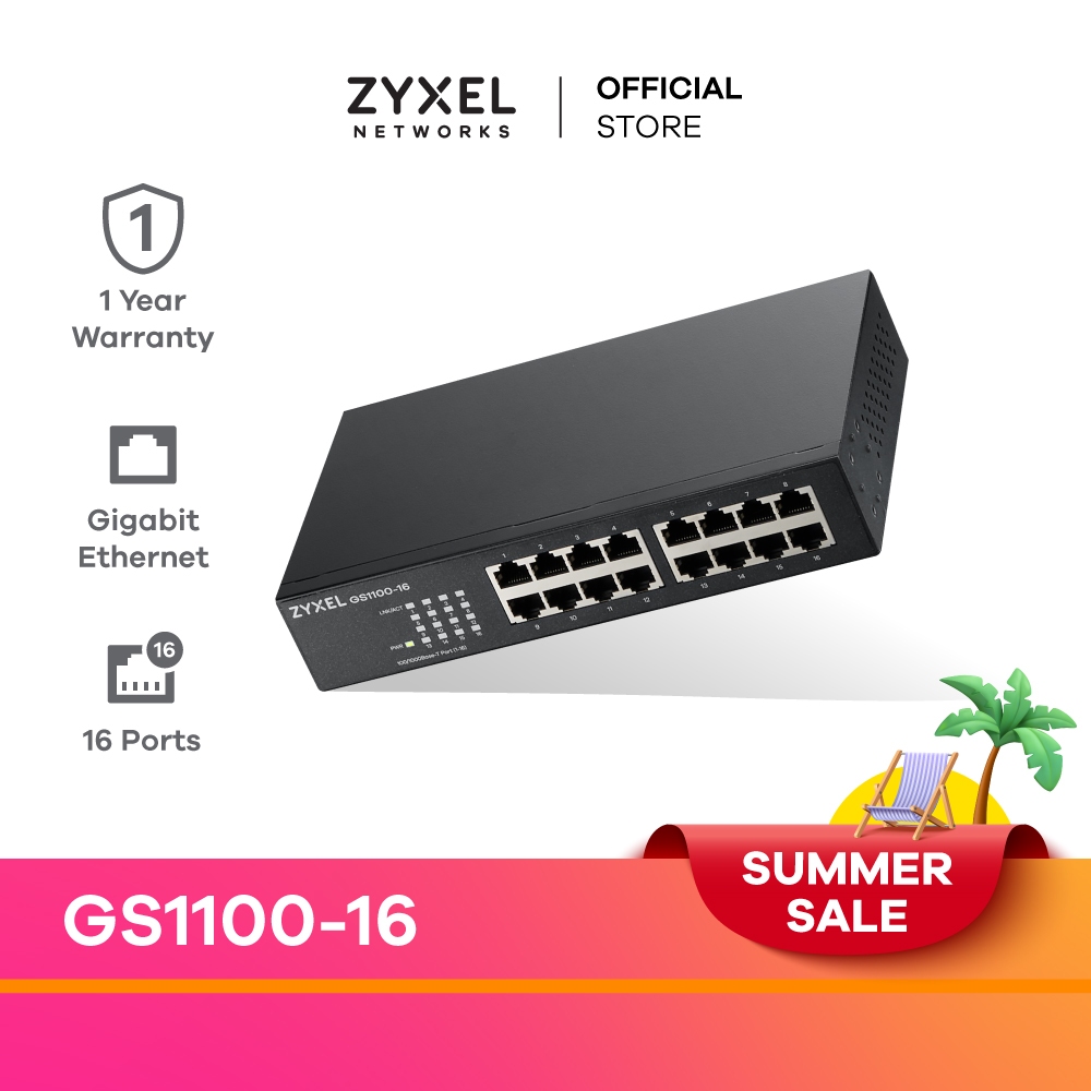 Zyxel GS1100-16 | 16-Port GbE Unmanaged Switch | Shopee Singapore