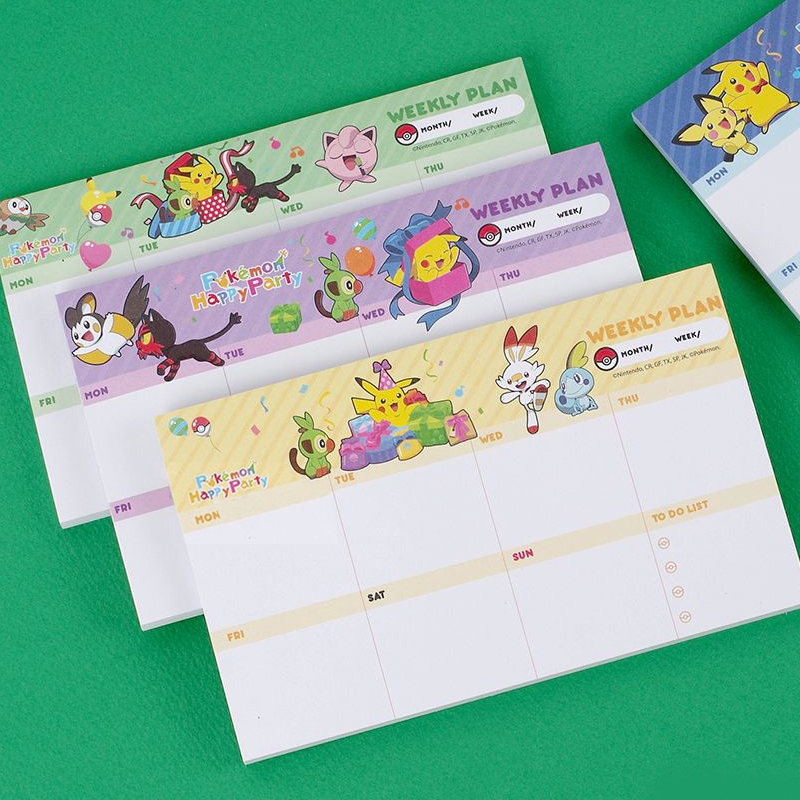 Pokemon Useful Sticky Undated Weekly Planner Scheduler Memopad Notebook ...