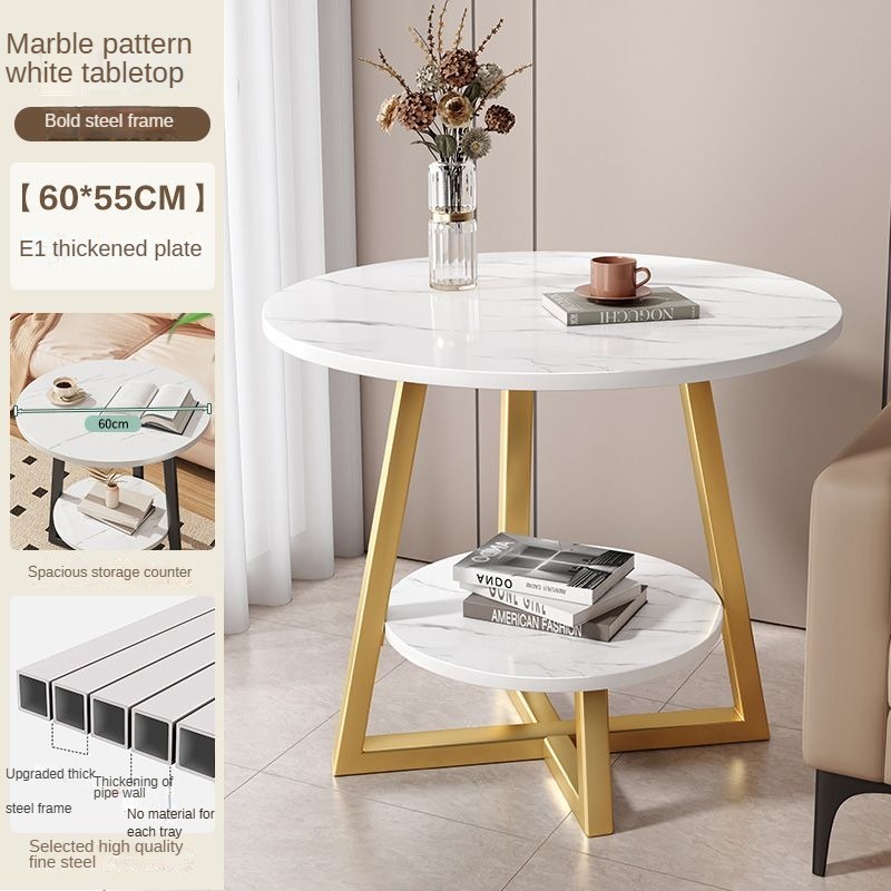 🔥SG STOCK🔥 Double Round Coffee Table Set of 2, Modern Accent Marble ...