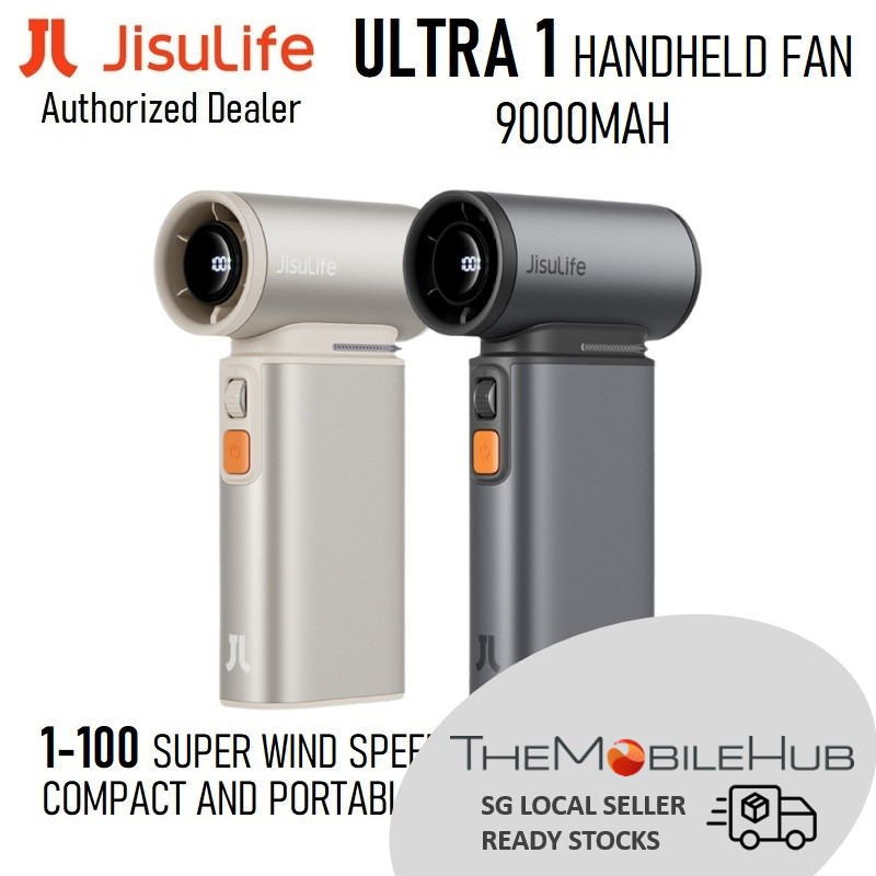 JISULIFE Ultra 1 Portable Handheld Fan 1-100 Gear Super Strong Powerful ...