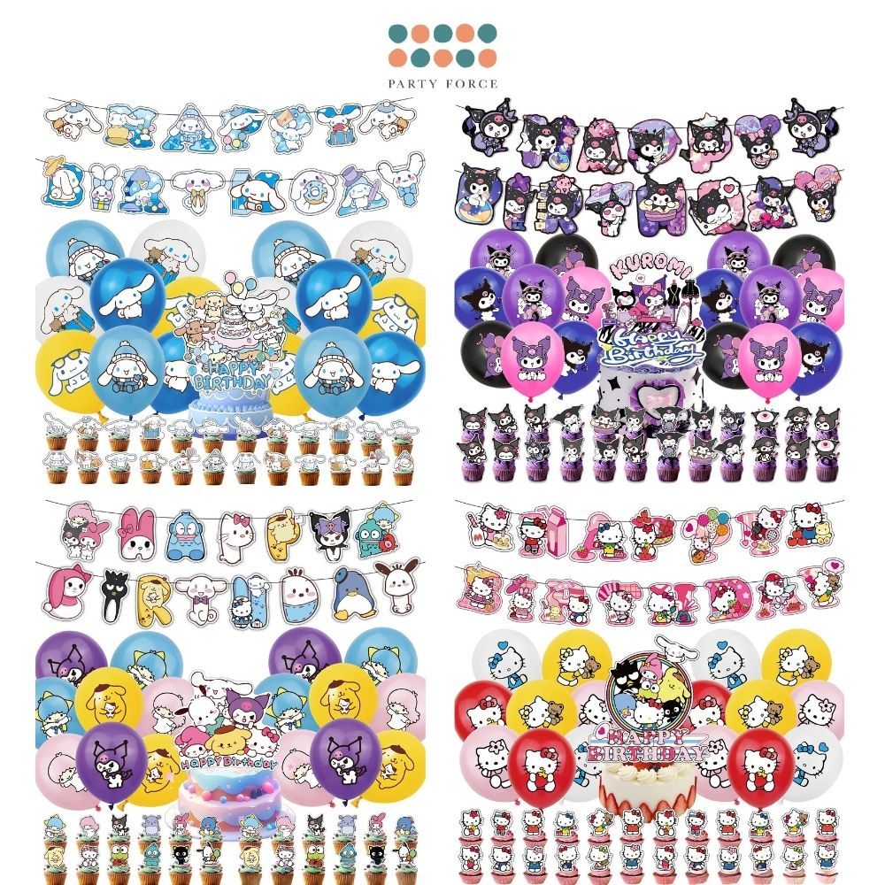 Sanrio Theme Cinnamoroll Kuromi Hello Kitty Balloon Pack for Birthday ...
