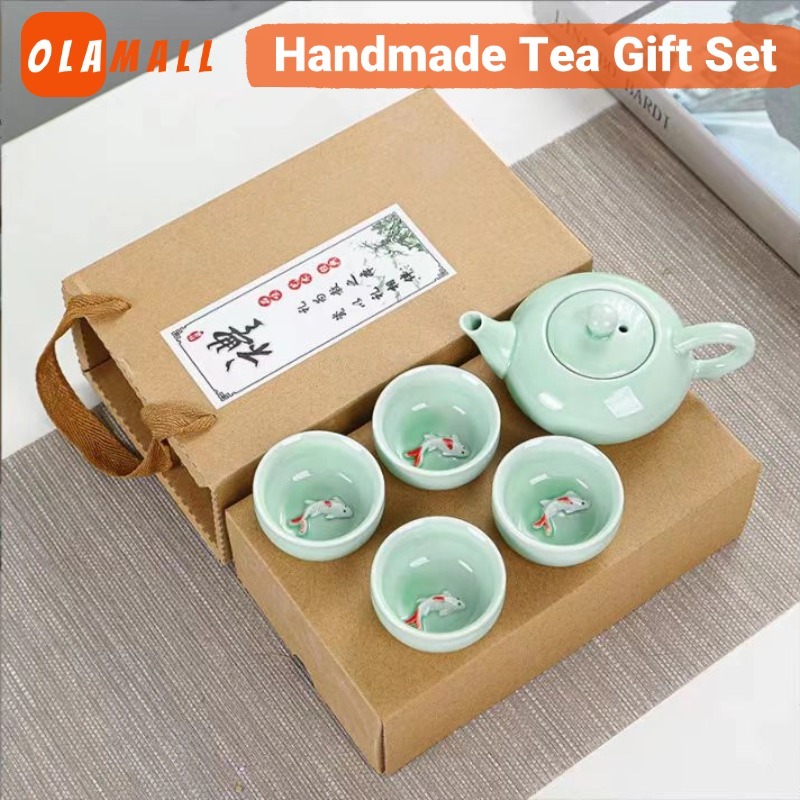 Gift Set Tea Set Chinese Porcelain Handmade Ceramic Tea Set With Tea ...