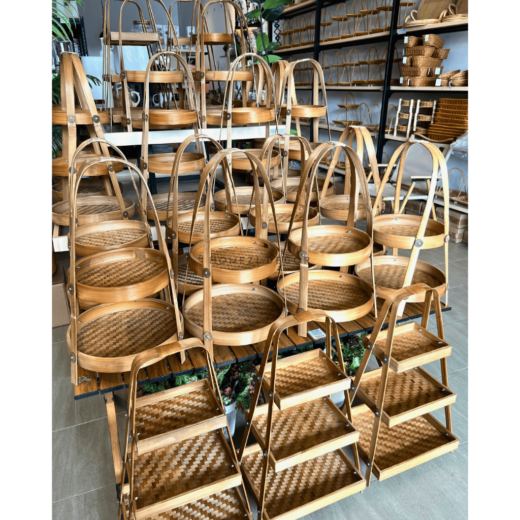 Rak Buluh Bamboo Rack Display Food Storage Tempat Kuih Muih Dessert ...