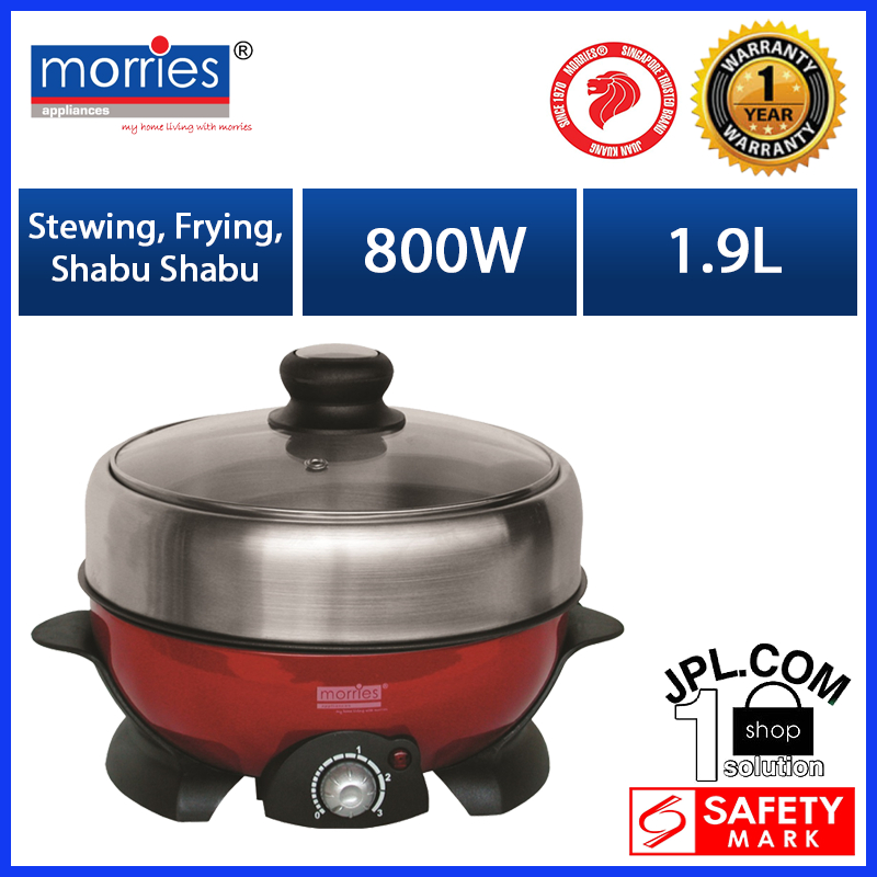MORRIES 2 IN 1 Multi-cooker 1.9L MS-88MC ( Steamboat , Hotpot, Non ...