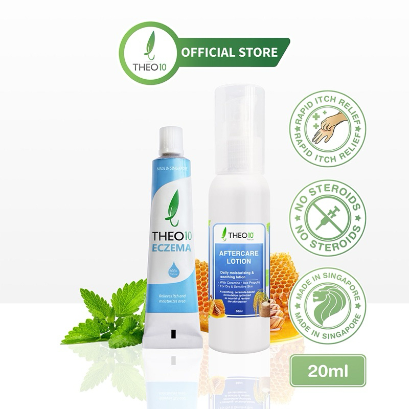 Theo10® Eczema Trial Pack (Cream + Aftercare Lotion 60ml) Fast Relief ...