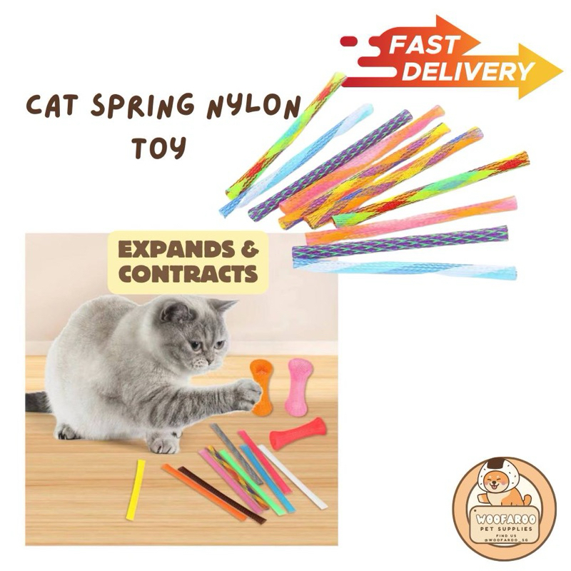 [SG]Cat spring nylon finger trap toy (5pc) | Shopee Singapore