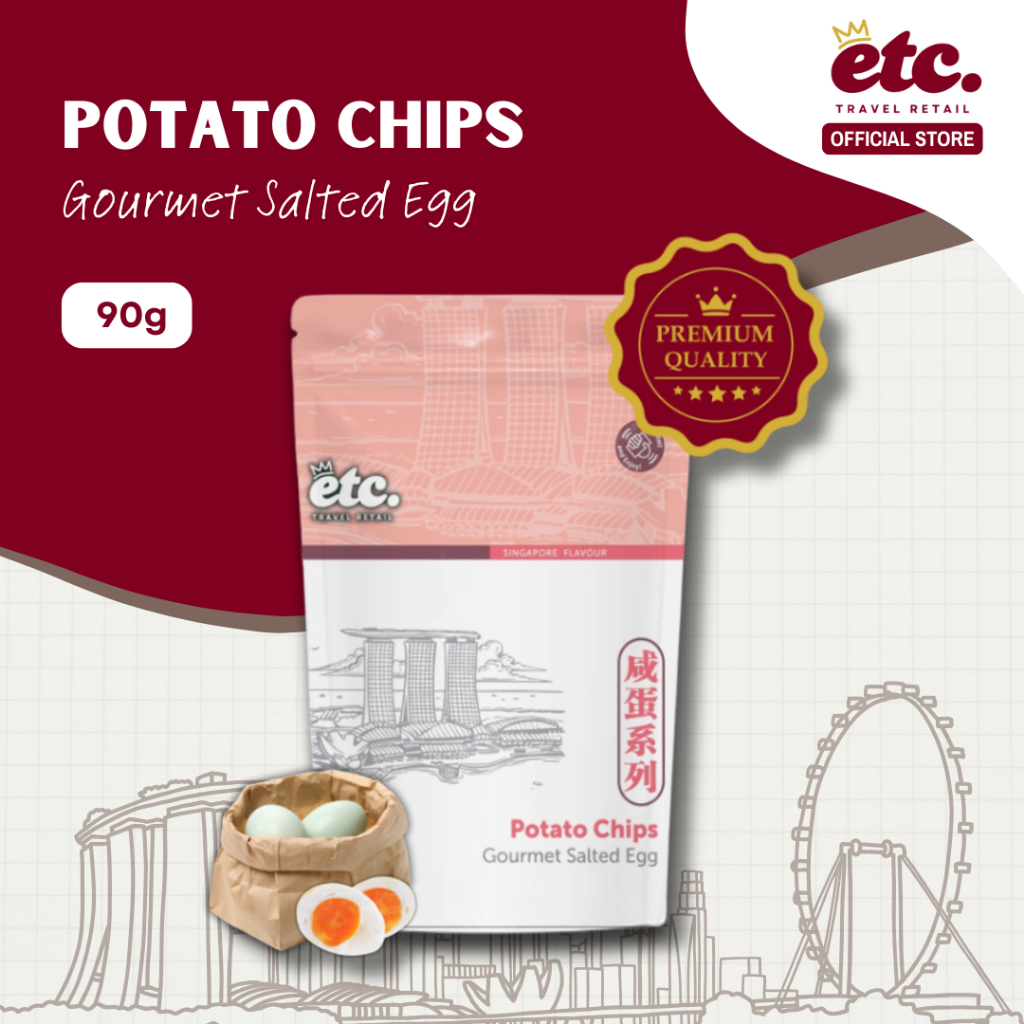 ETC Salted Egg Potato Chips Pack 90g | Shopee Singapore