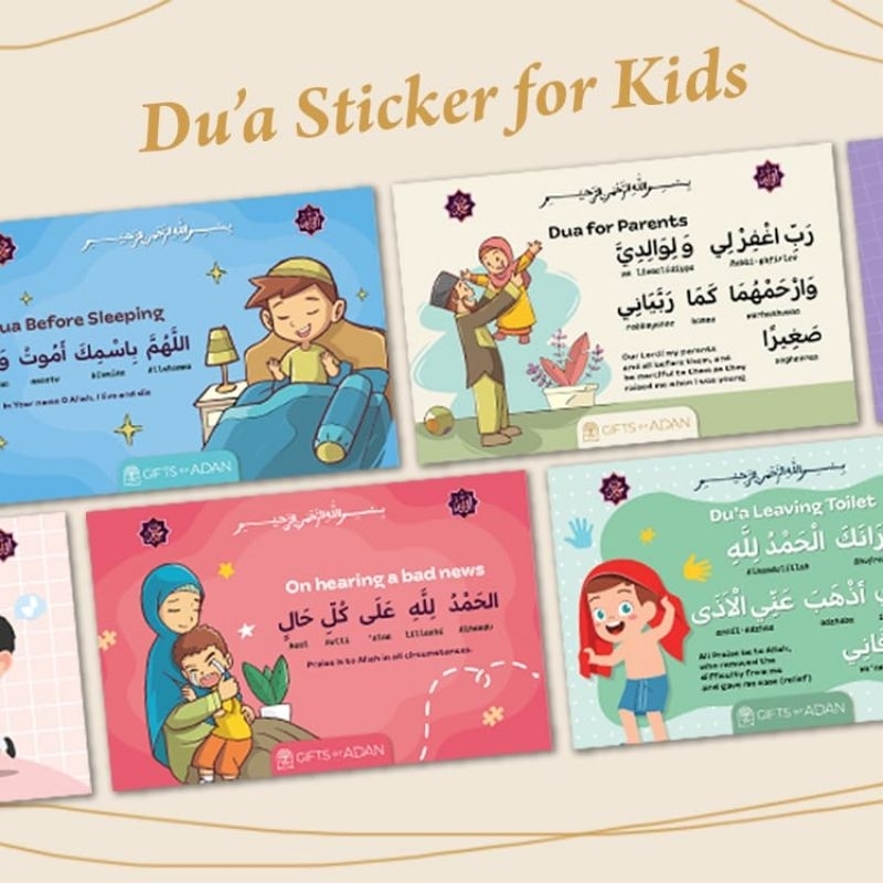 Doa stickers for kids (20 Different Doa)/ Doa Arabic Flashcards for ...