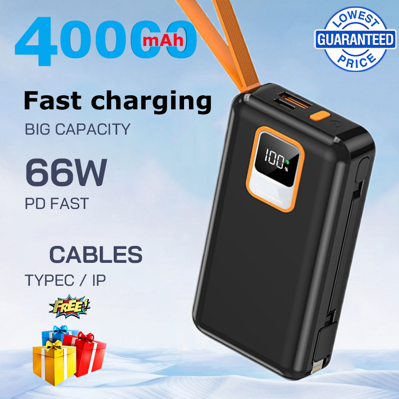 [SG] 100% 40000mAh powerbank fast charging Original With 2 cable ...