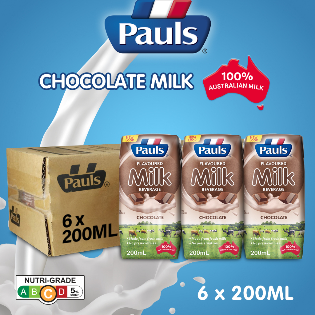 Pauls Chocolate Milk, 200Ml X 6S X 4 (Halal) | Shopee Singapore