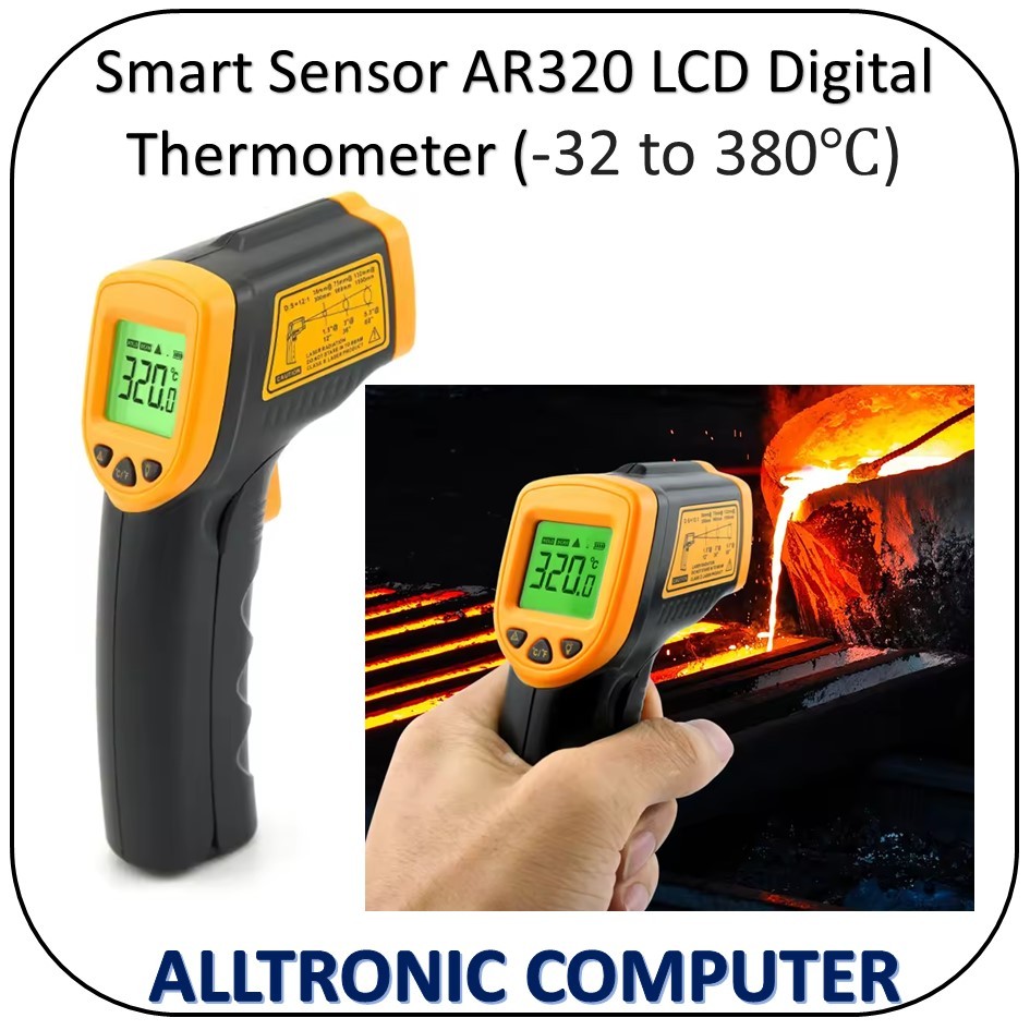 No Touch Infrared Thermometer -32-380 Degree Smart Senor AR320 LCD IR ...