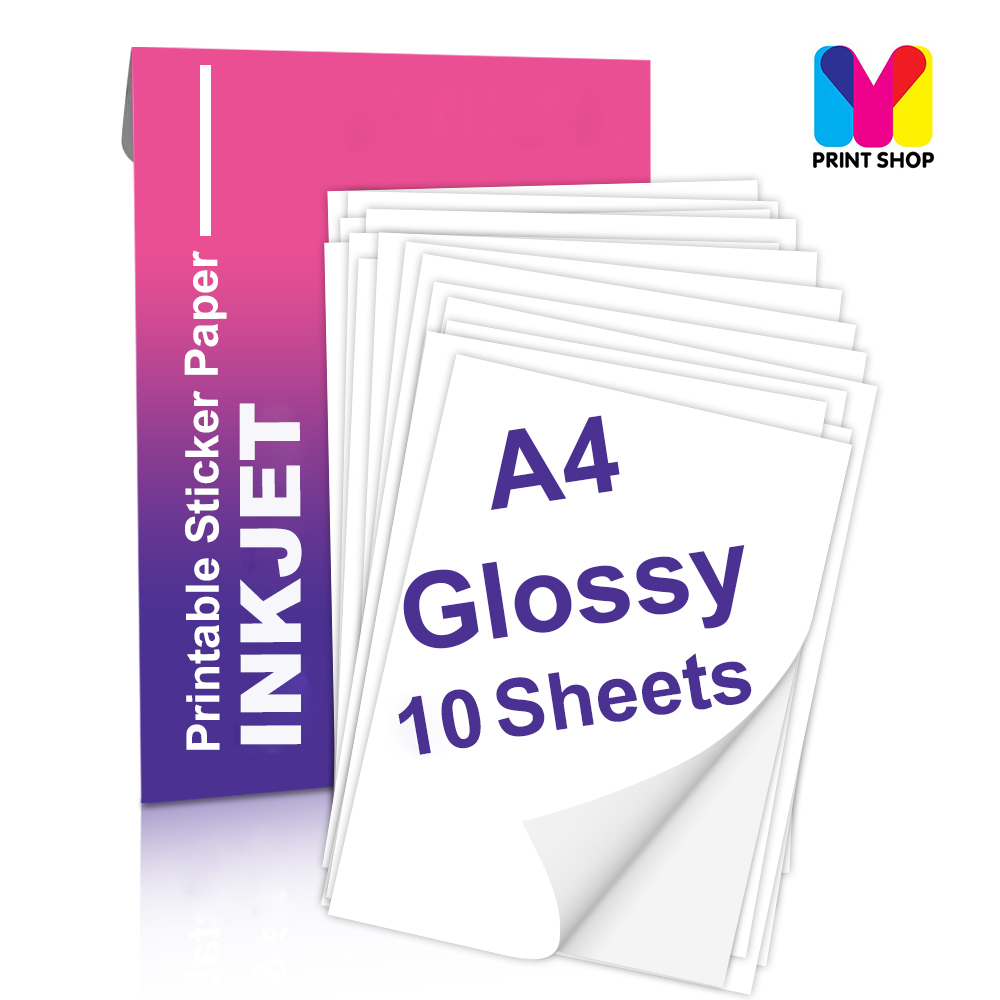 Inkjet 10 Sheets A4 Glossy Mirrorkote Sticker Paper Letter Size 210 ...