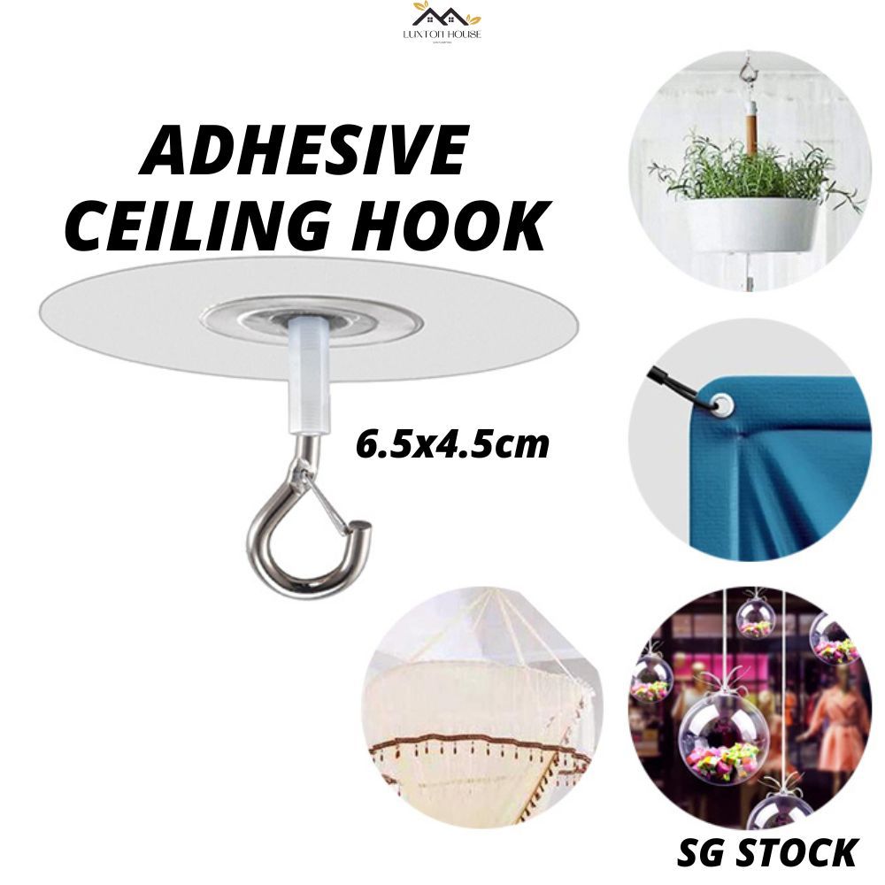 {SG} Adhesive Ceiling Hook No-Drill Ceiling Hook Ceiling Hanging Hook ...