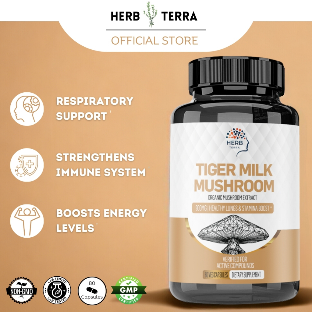 [SG] Tiger Milk Mushroom 虎乳芝 | 80 Capsules | (Lignosus Rhino) | Lung ...