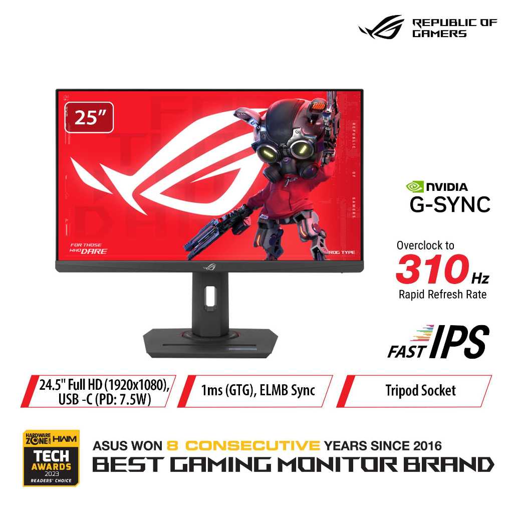 [New 2024] ASUS ROG Strix XG259CMS USB Type-C Gaming Monitor - 24.5 ...