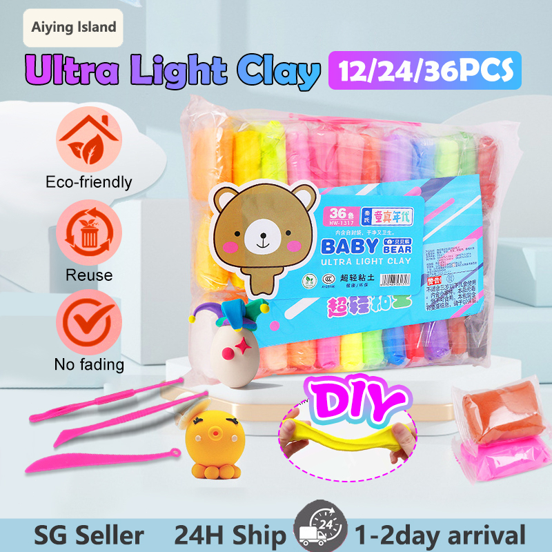 12/24/36 Colors Polymer Clay Kids Polymer Clay DIY Party Gift Set Air ...