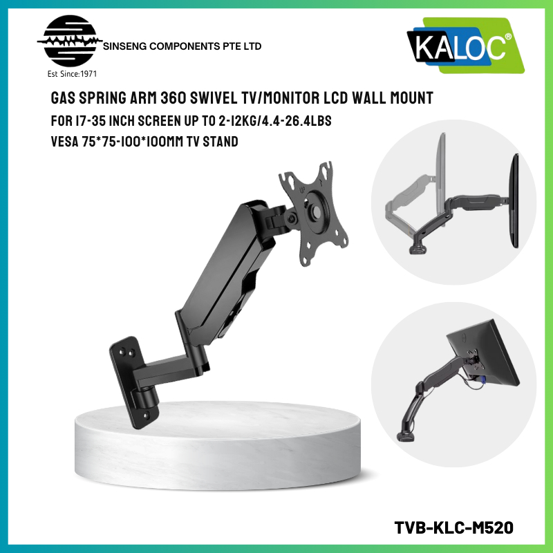 KALOC M520 17-35 inch Gas Spring Arm 360 Swivel TV/Monitor LCD Wall ...