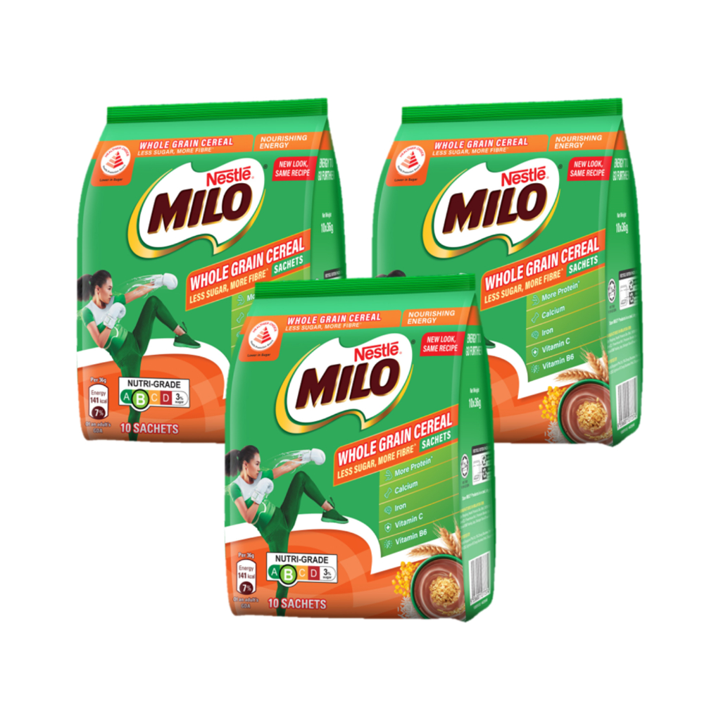 [Bundle of 3] MILO Less Sugar with Whole Grain Cereal Nutritious Choice ...