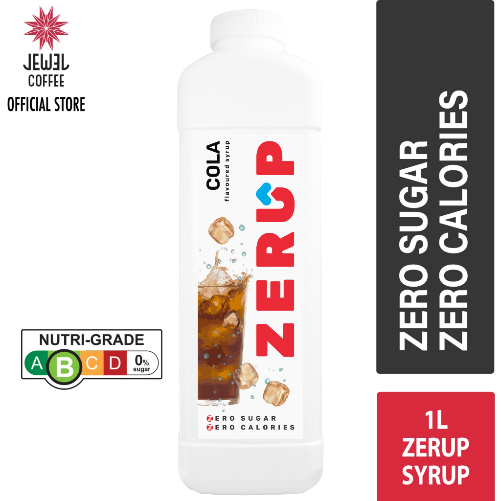 Zerup Zero Sugar Cola Syrup 1L (Sweetener Syrup, Halal Certified ...