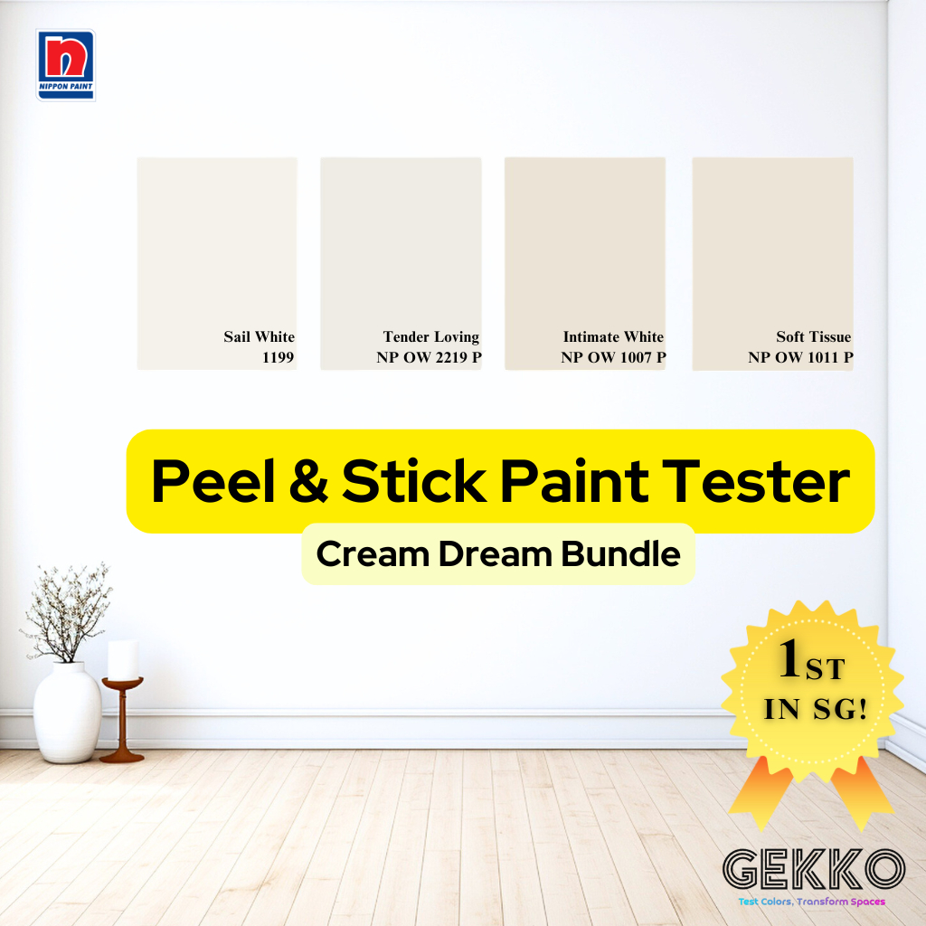 Bundle - Cream Dream - GEKKO Peel And Stick Nippon Paint Tester / Paint ...