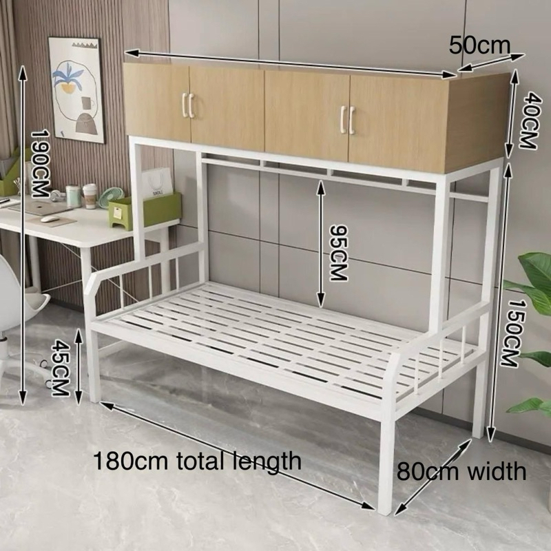 Customizable Low bed with storage cabinet to fit bomb shelter/co-living ...