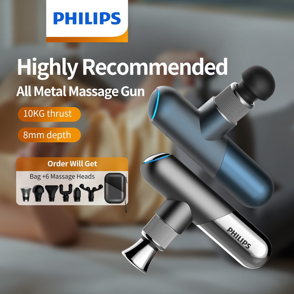 Philips Mini Massage Gun Full Metal For Muscle Percussion Deep Tissues Muscle Massager Super