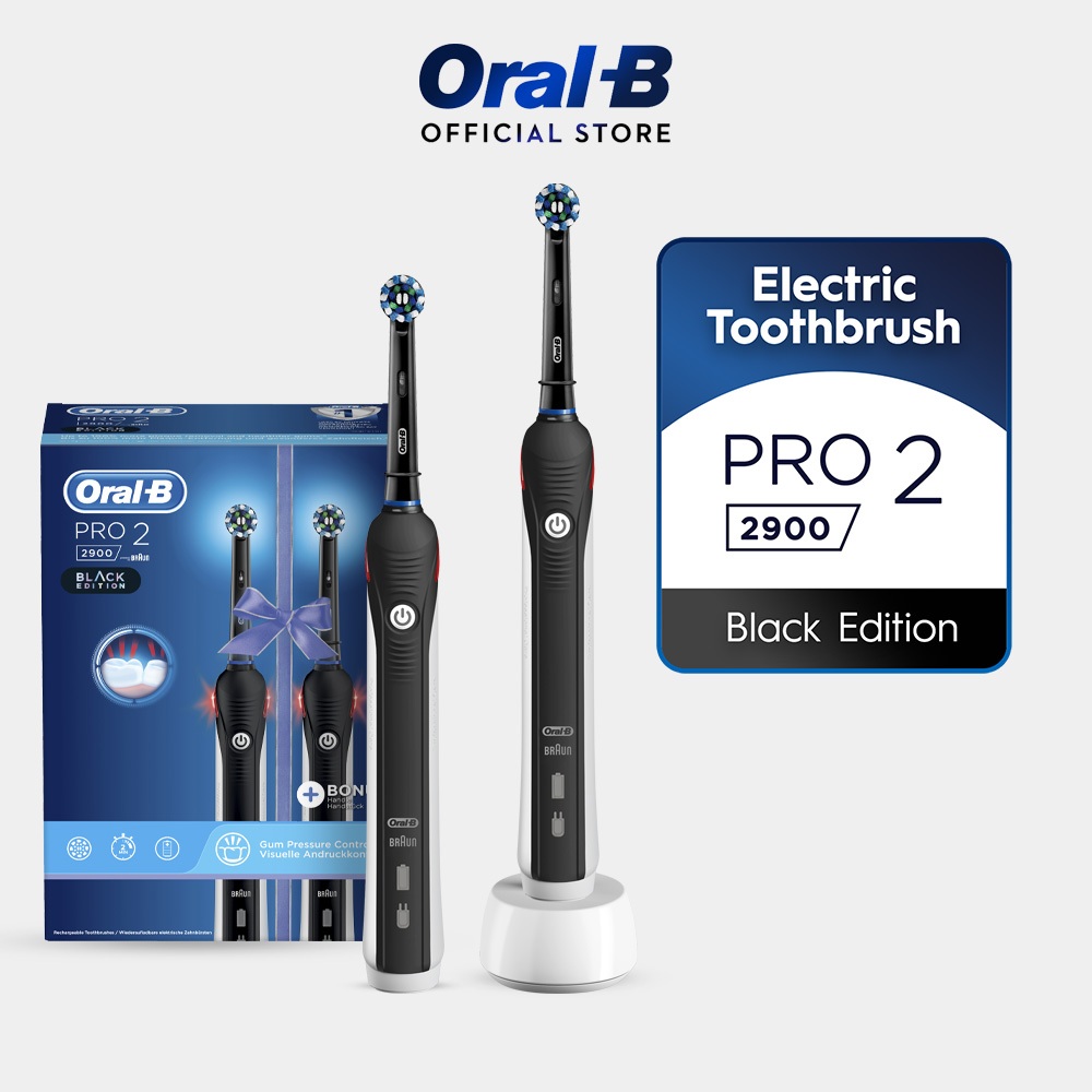 Oral-B Pro 2 2900 Dual Handle Electric Toothbrush Black | Shopee Singapore