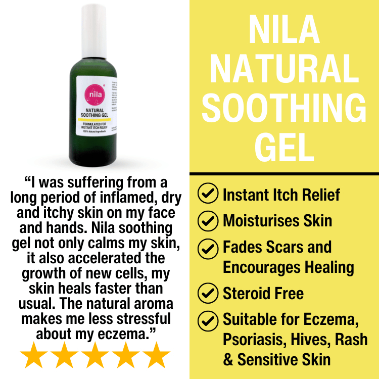 NILA Natural Soothing Gel 10ml/50ml/100ml | For Eczema, Hives & Rashes ...