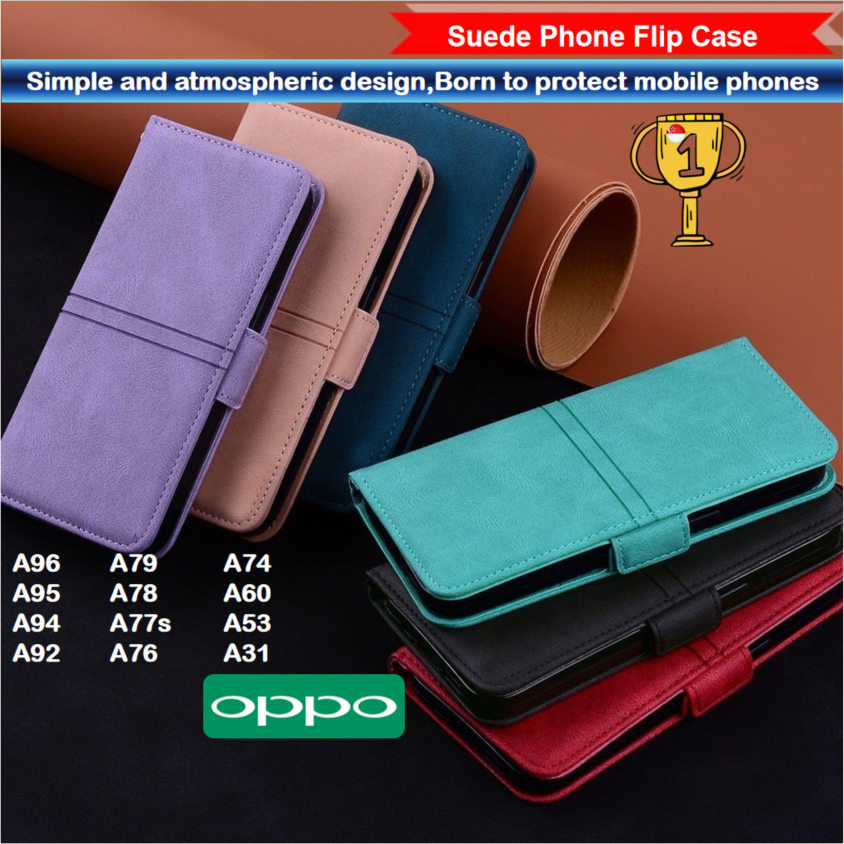 Flip Leather Case OPPO A31 A53 A60 A74 A76 A77S A78 A79 A92 A94 A95 A96 ...
