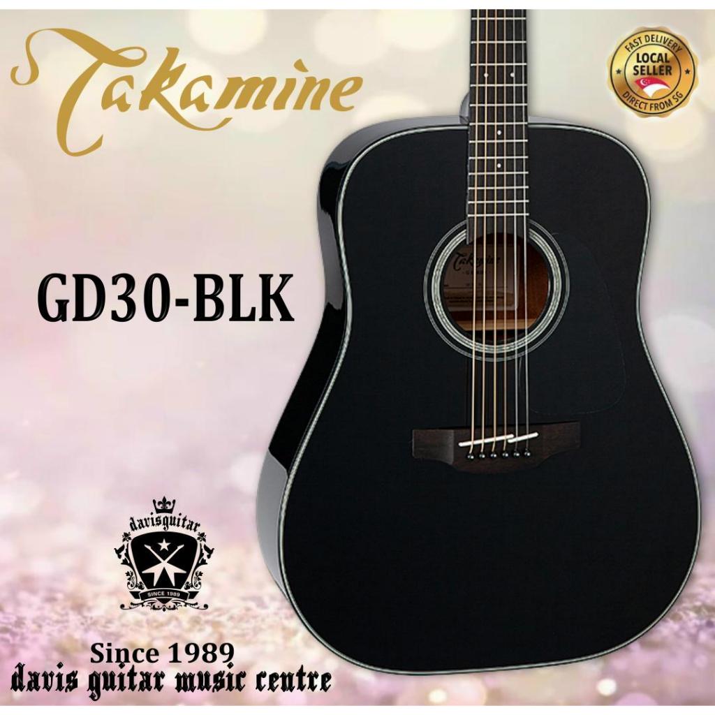 Takamine GD30 Black Acoustic Guitar Solid Spruce, Mahogany Side and Back (2 Days Delivery ...