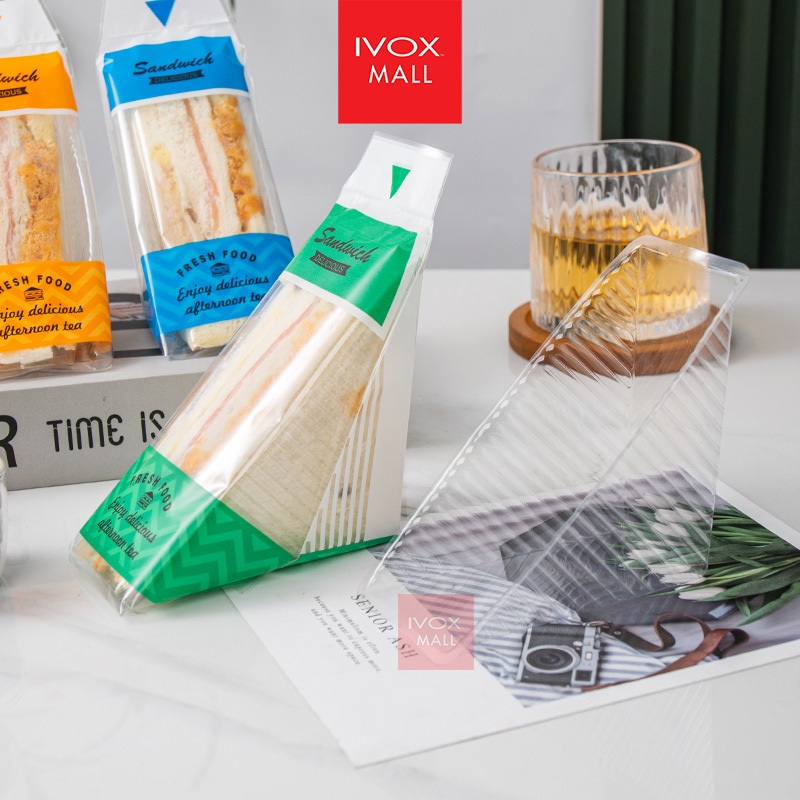 100pcs BOPP Sandwich Packaging Bag Package Plastic Wrap Wrapping Easy ...