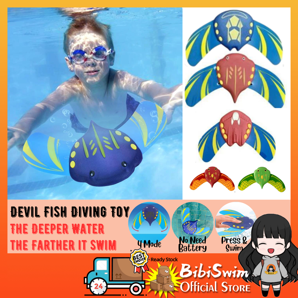BIBISWIM Diving Toy Devil Fish Swimming Pool Water Powered Toys for ...