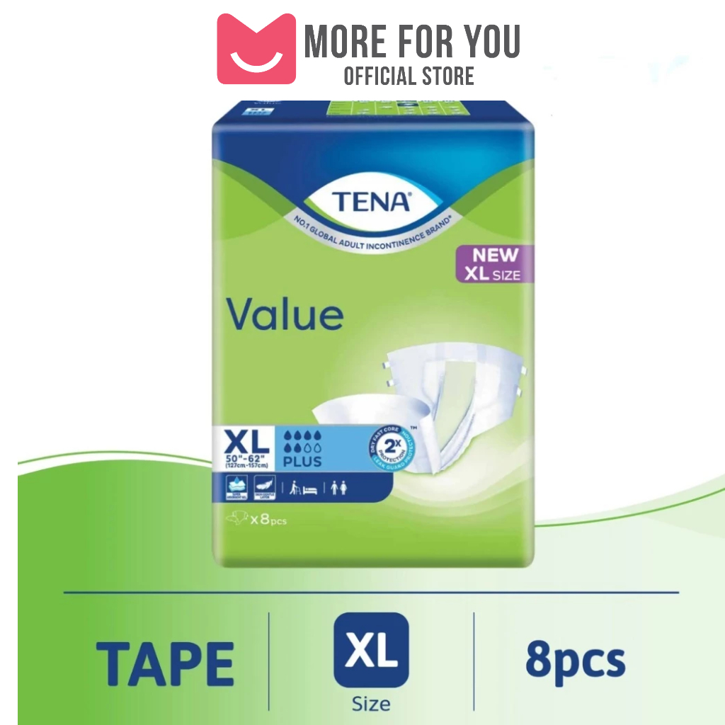 💕MORE FOR YOU💕 TENA Value Tape & Pants Diaper (M/L/XL) | Shopee Singapore