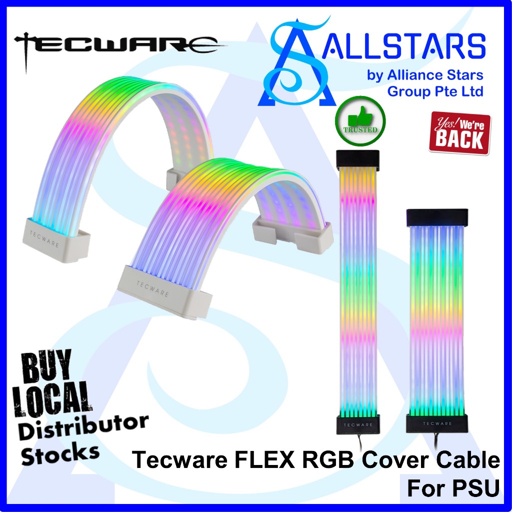 (ALLSTARS: We are Back) Tecware FLEX ARGB Extension Cables (WHITE or ...