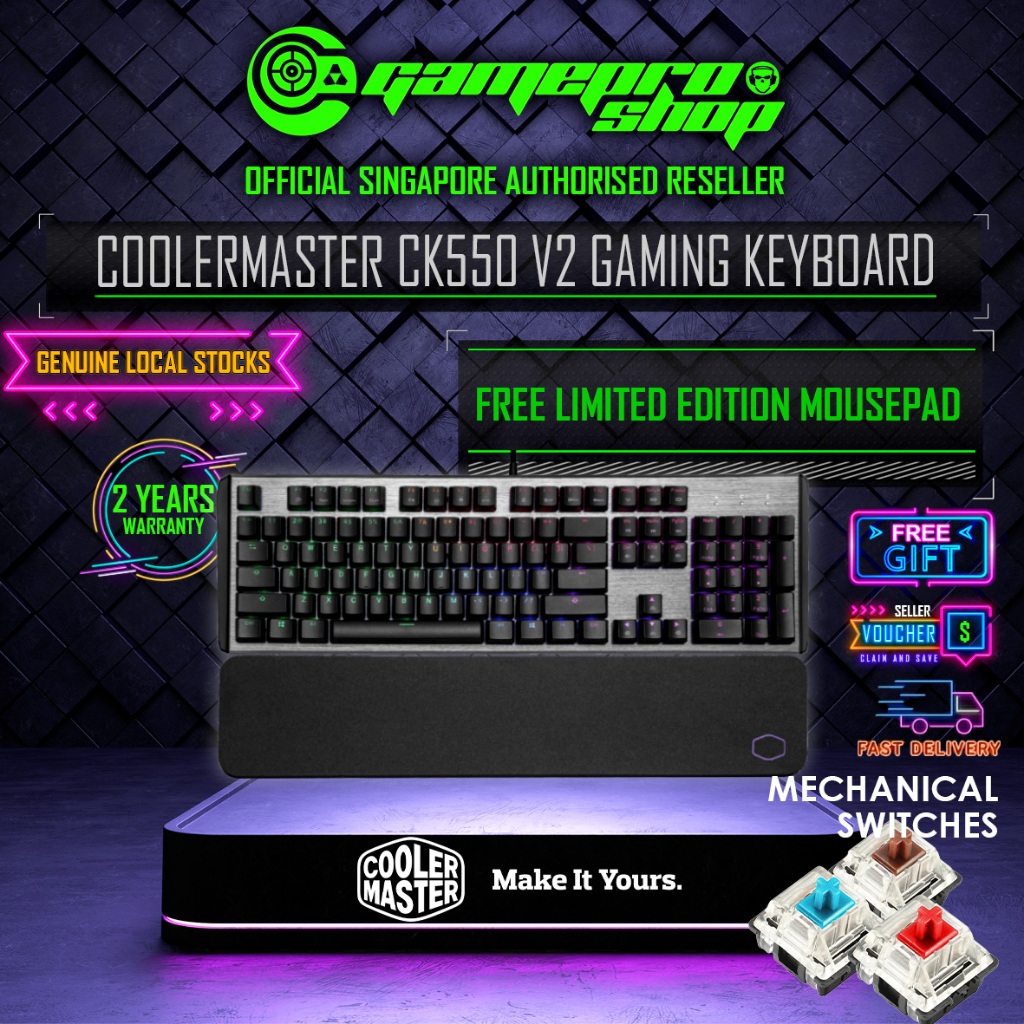 [Free Gift] Cooler Master CK550 V2 Wired Gaming Keyboard (2Y) | Shopee ...