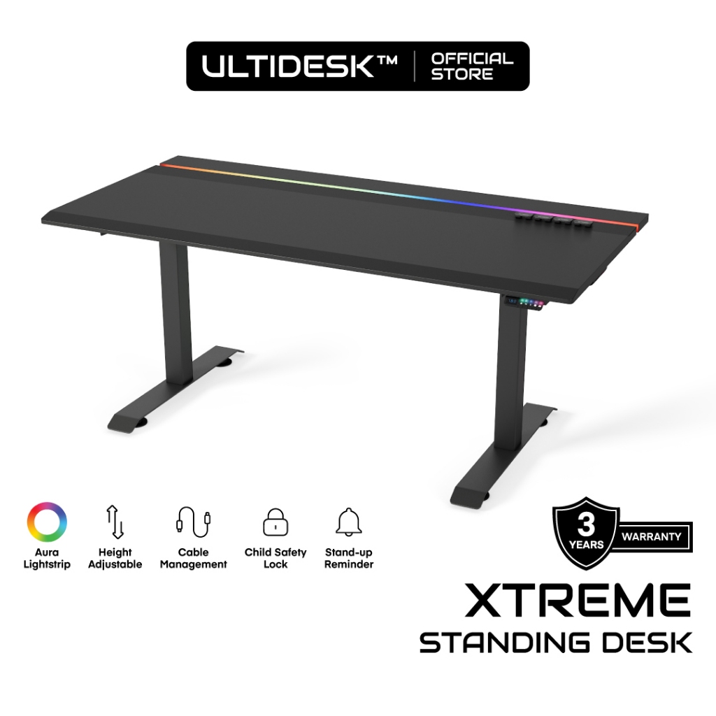 ULTi Xtreme Standing Desk | Integrated RGB Lightstrip | Ultra Frame ...