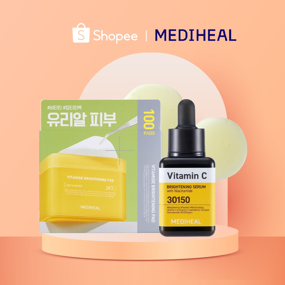 Mediheal Vita Brand Box: Vitamide Brightening Pad, 100pcs + Vitamin C ...