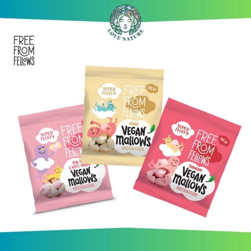 Free From Fellows - Vegan Mallows - Strawberry, Vanilla, Mini Mallows ...