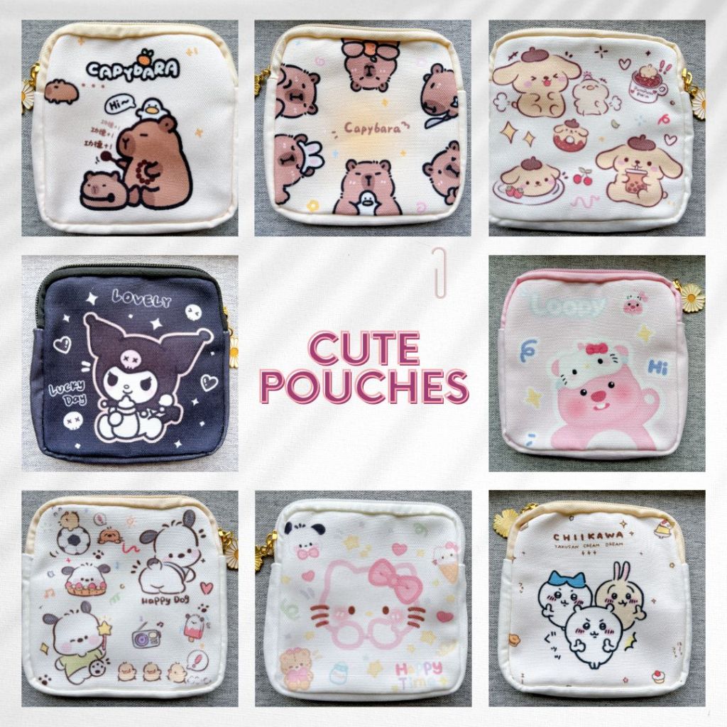 [SG Stock] Cartoon Pouches/Cute Pouches/Sanrio/Capybara/Chiikawa ...