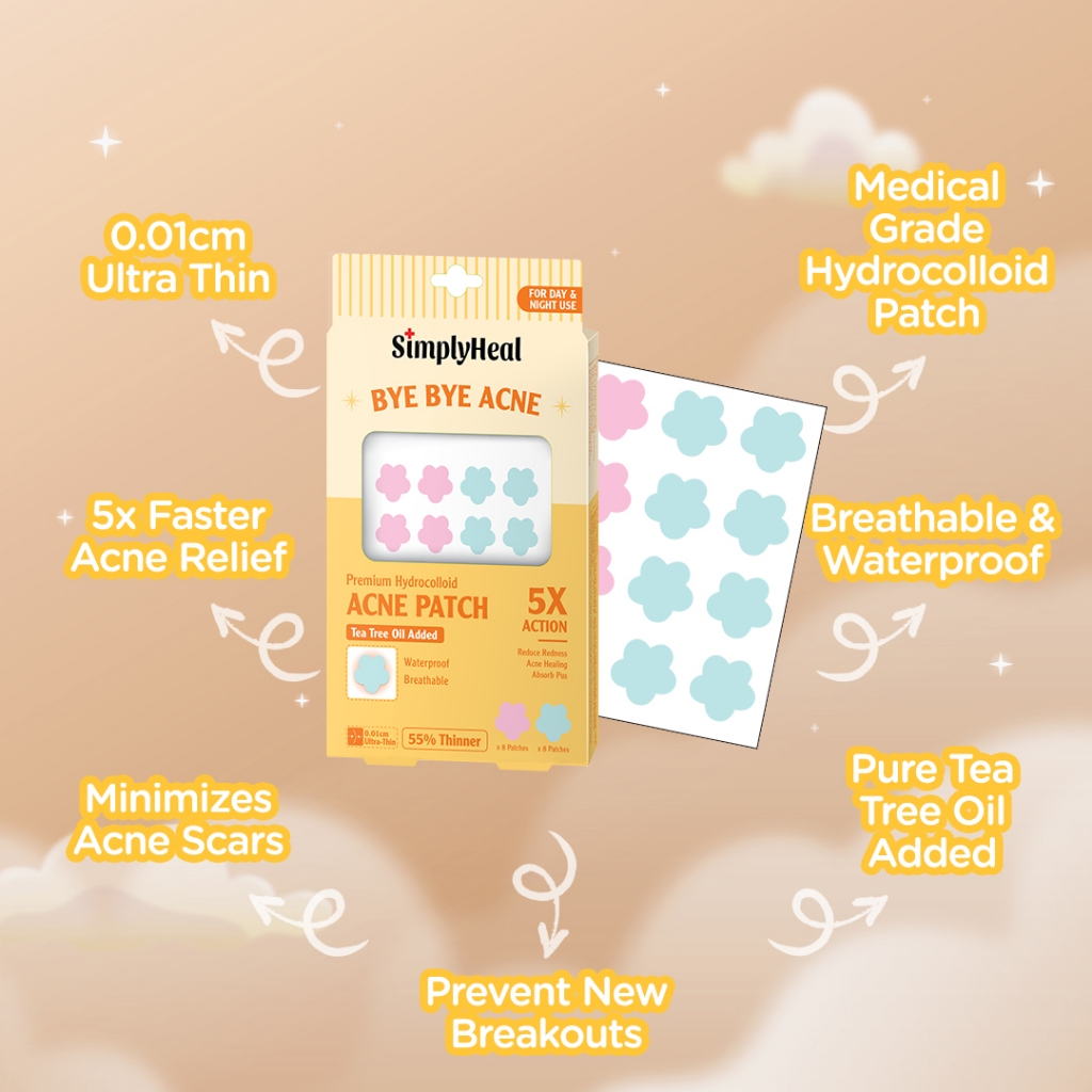 SimplyHeal Day & Night Premium Hydrocolloid Acne Patch (12s/16s/17s/18s/20s/22s/24s/36s/40s ...