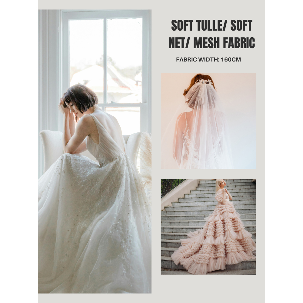 Soft Tulle Fabric 63 inch Tulle Fabric Mesh Fabric Soft Net Kain Net ...
