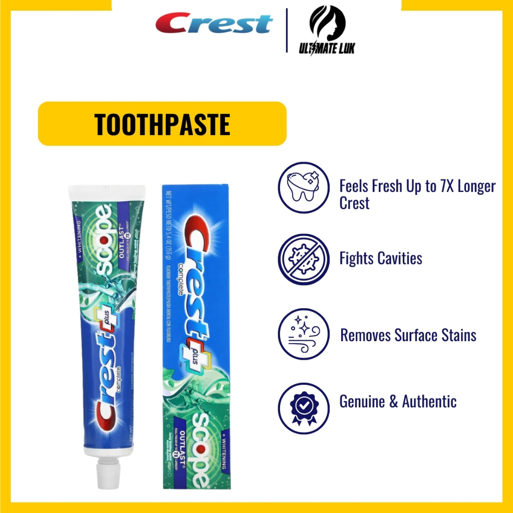 Crest, Complete, Scope, Outlast Plus Whitening, Fluoride Toothpaste ...