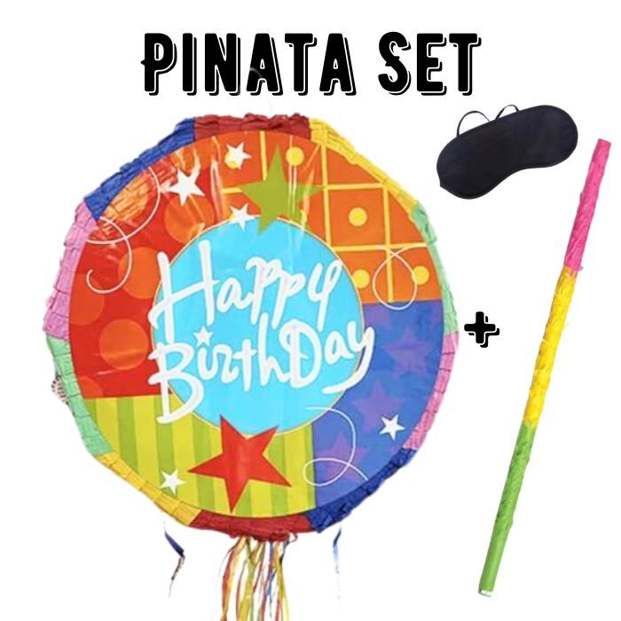 [SG Stock] Red Star Happy Birthday Circle Flat Pinata Party Game Fill ...
