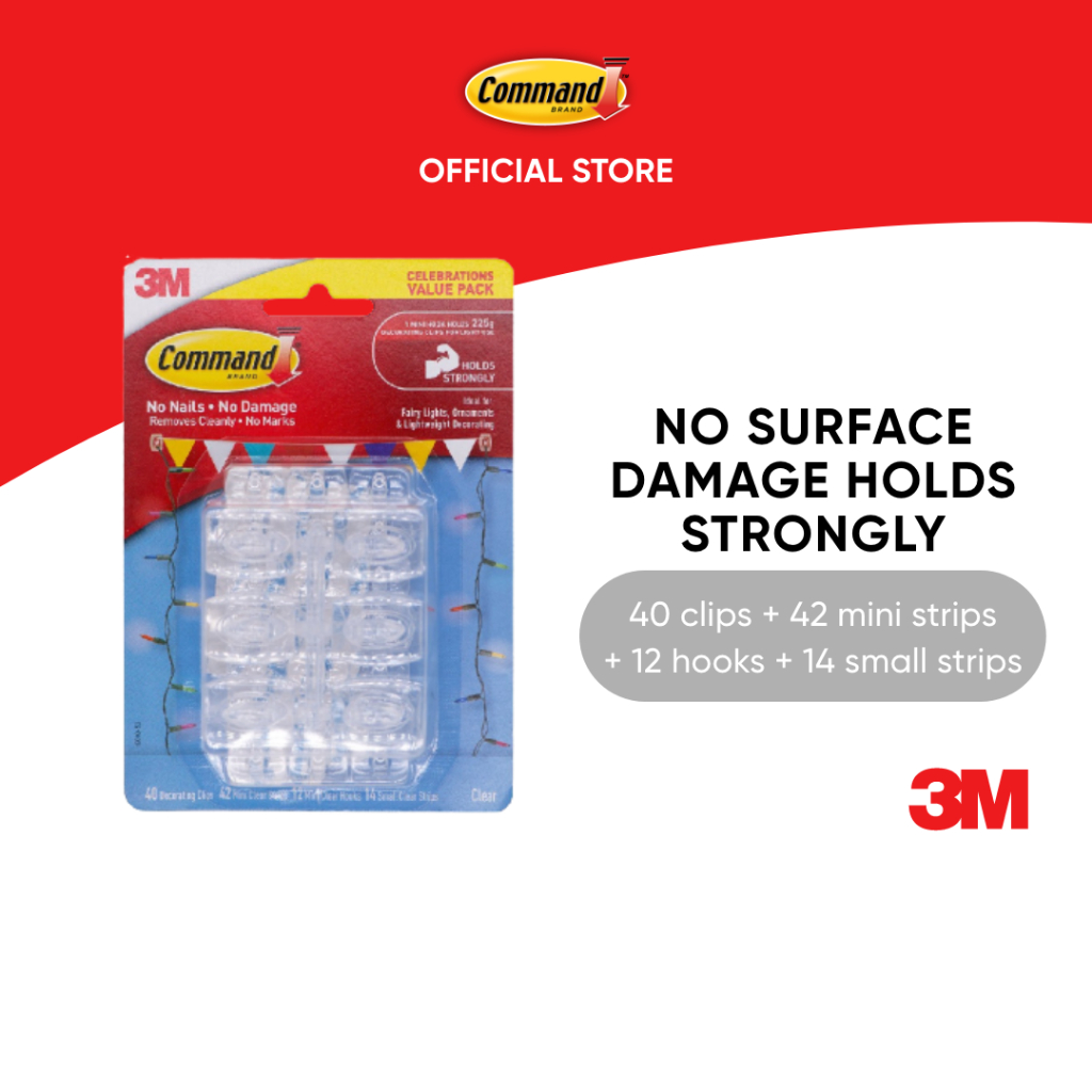 3M™ Command™ Decorating Clips, 17010-52, No Surface Damage, Holds up to ...