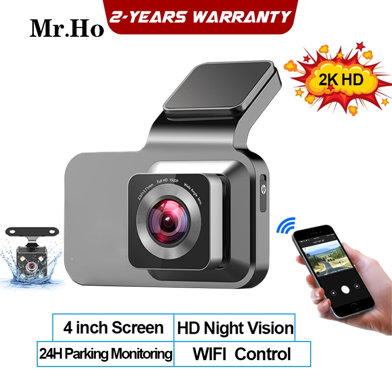 HD013 2K HD WIFI dashcam for car 4" inch 2 Lens front and rear dash cam Car camera Recorder ...
