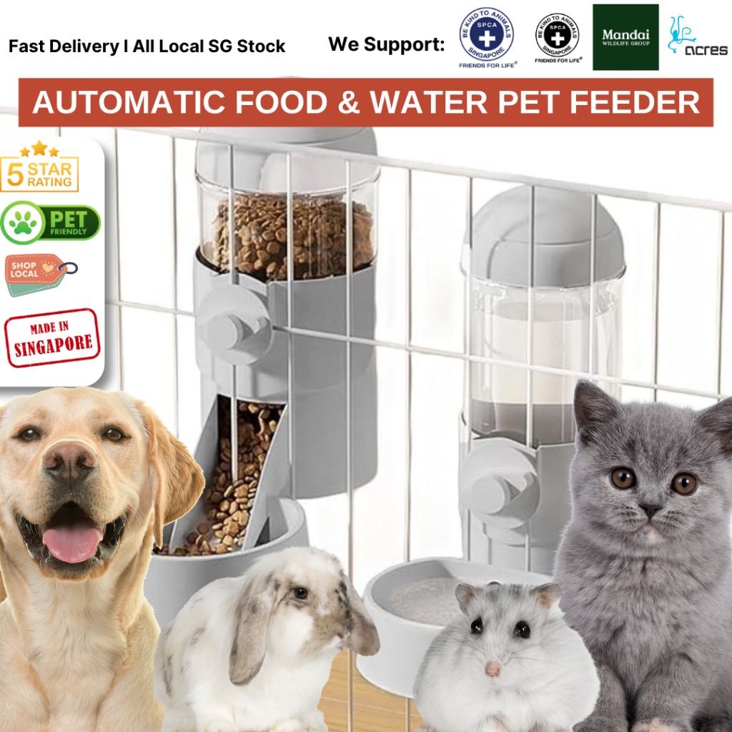 [ LOCAL SG STOCK ] Automatic Pet Food Feeder & Pet Water Feeder For ...
