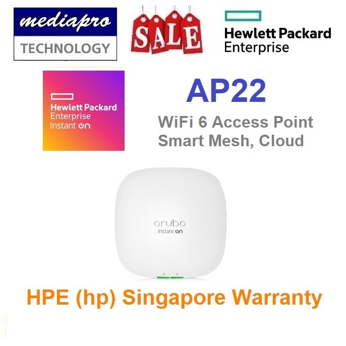 HPE AP22 Aruba Instant On WiFi 6 Access Point, PoE, Smart MESH Cloud ...