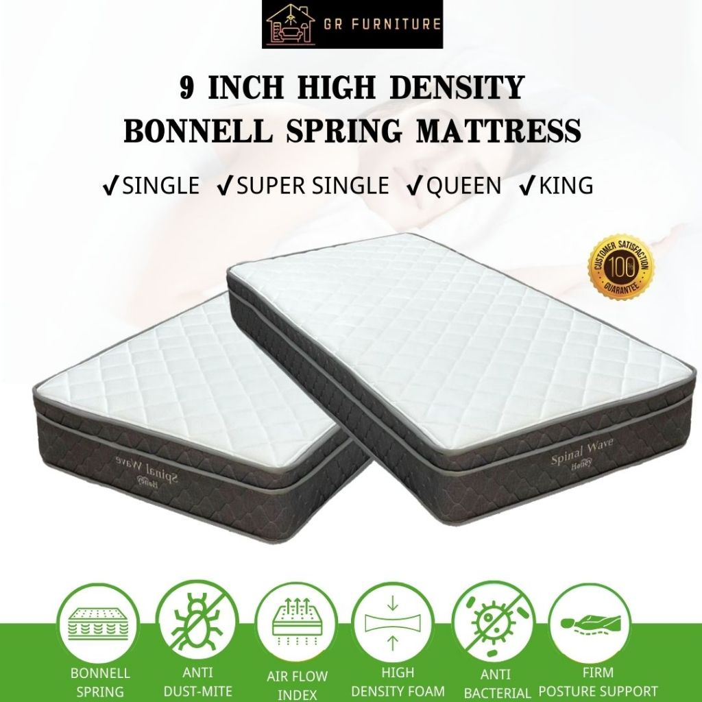 GR Furniture Honey Spinal Classic 9 Inch Bonnell Spring Mattress ...