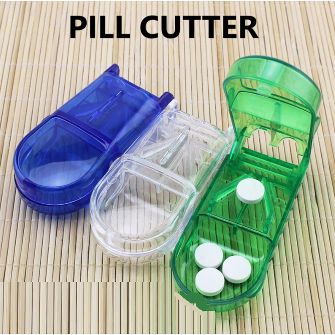 Medicine Pill Cutter Holder Splitter Pill case portable divider cutting ...